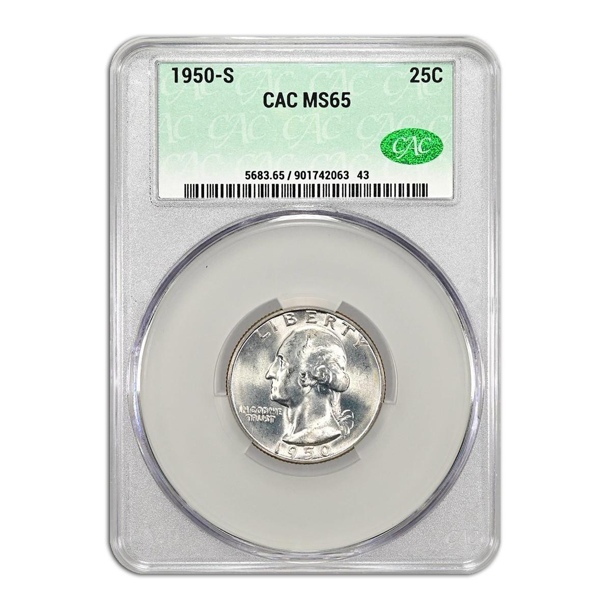 Buy 1950-S Washington Quarter CAC MS63 Online