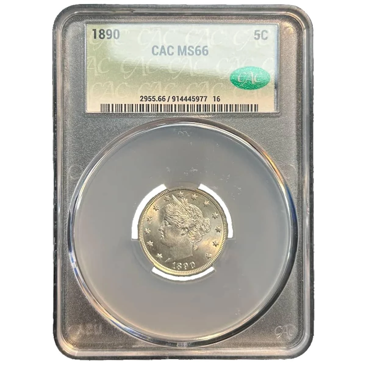1890 Liberty “V” Nickel CACG MS66