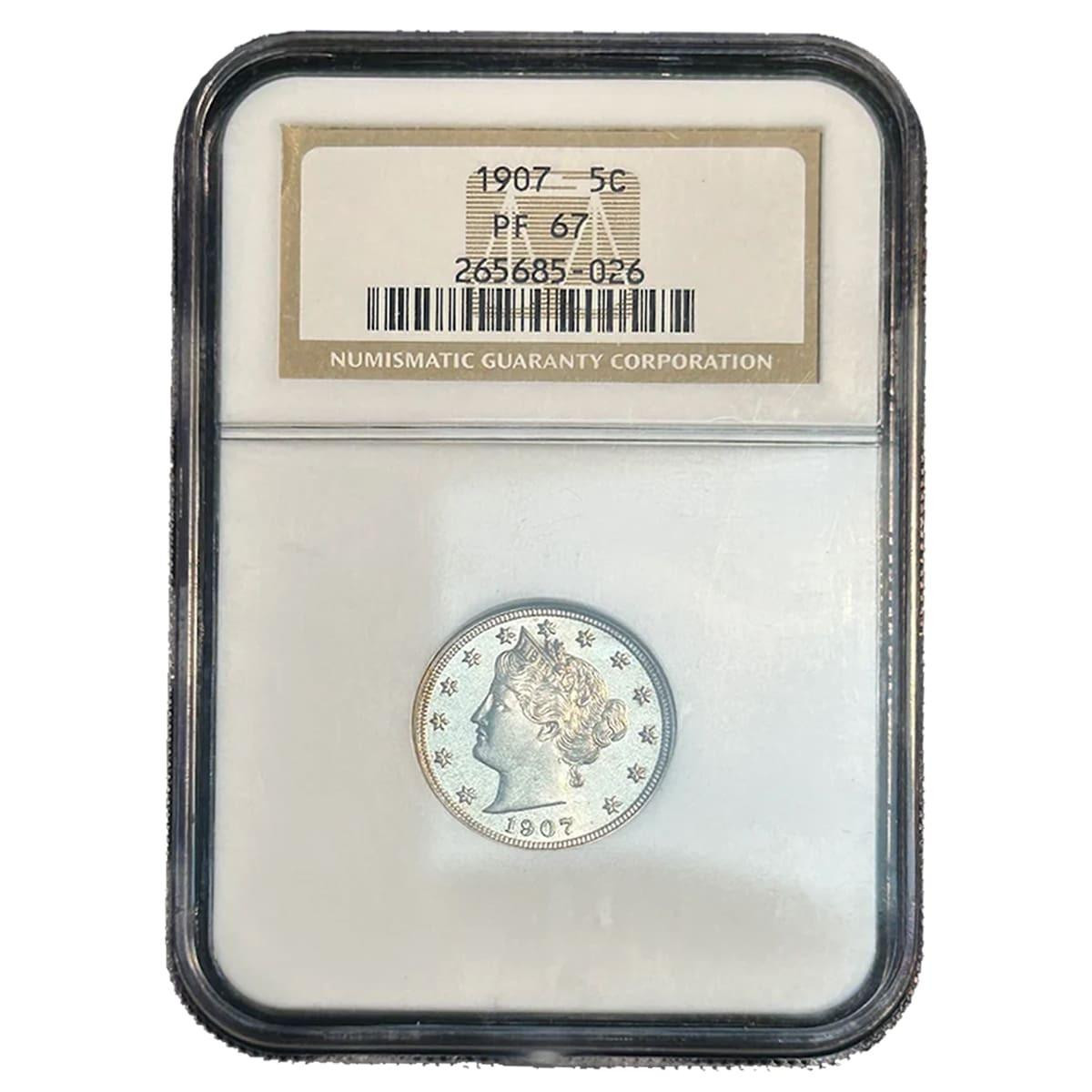 1907 Liberty Head “V” Nickel NGC PF67