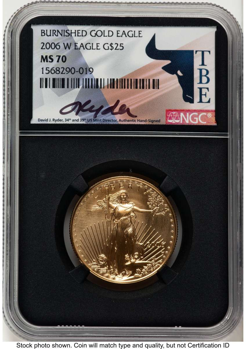 2006-W $25 Burnished 1/2 oz American Gold Eagle Coin NGC MS70 | Rare ...