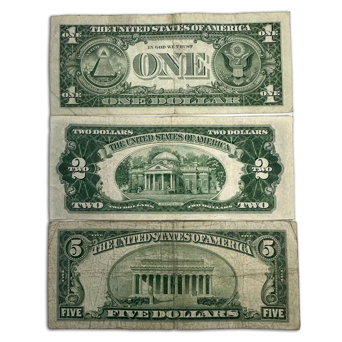 Buy $1, $2, $5 Silver, Red & Blue Seal Note Set Online