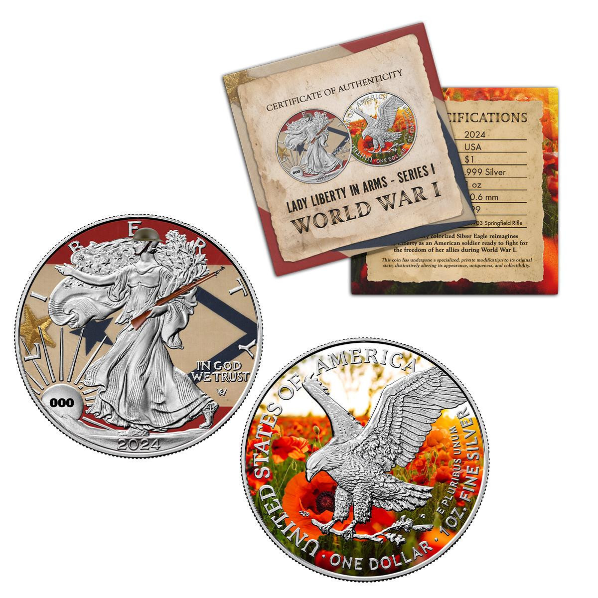 Buy 2024 Silver Eagle Lady Liberty in Arms World War II Online