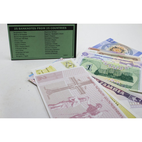 25 banknotes, 25 different countries