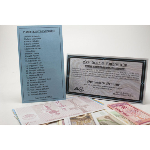 25 different banknotes