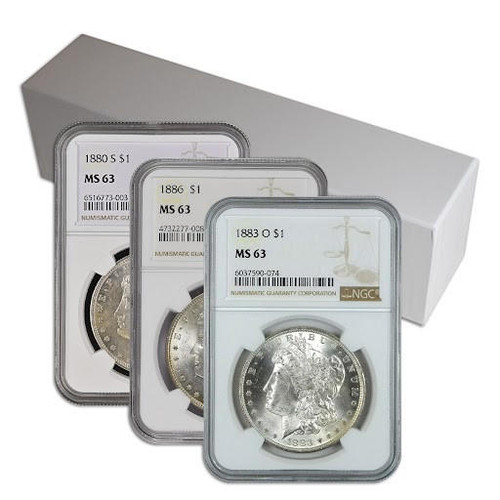 10-Different Morgan Dollar Collection NGC MS63