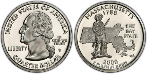 Buy 2000-S Massachusetts State Quarter Choice Proof 90% Silver Online