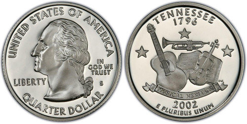 Buy 2002-S Tennesse State Quarter Choice Proof 90% Silver Online