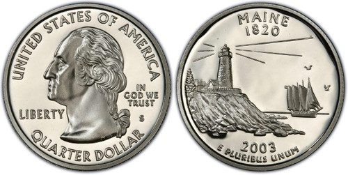 Buy 2003-S Maine State Quarter Choice Proof 90% Silver Online