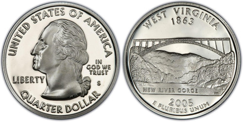 Buy 2005-S West Virginia State Quarter Choice Proof 90% Silver Online