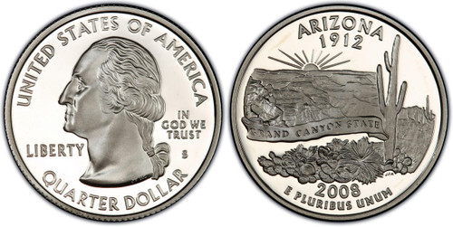 Buy 2008-S Arizona State Quarter Choice Proof 90% Silver Online