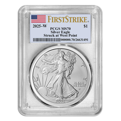 Buy 2025 (W) $1 American Silver Eagle PCGS MS70 FS Flag Label online at ...