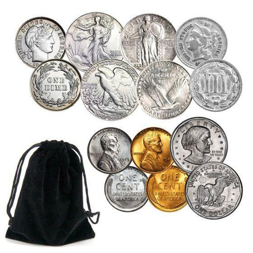 Coin Collecting Kit w/Velvet Bag- Includes Rare Coins!