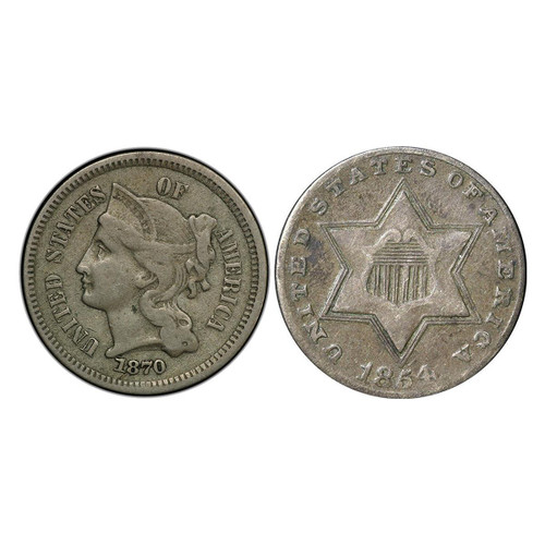 Three Cent Silver and Three Cent Nickel - 2pc Collection (The Only 3 ...