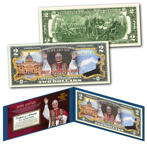 $2 Bill Pope Leo Bill XIV Design - First American Pope