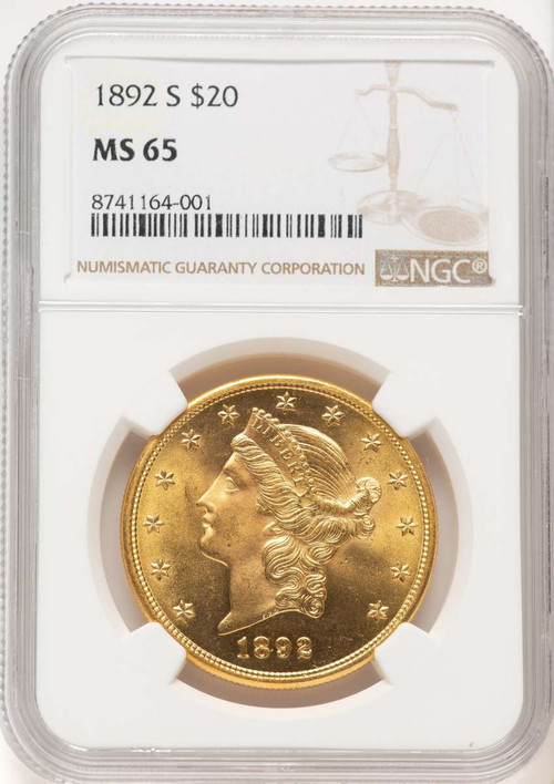 1892-S $20 Liberty Gold Double Eagle NGC MS65 | Rare Coins For Sale