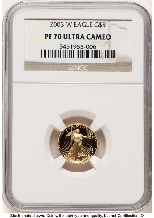 2003-W $5 Proof 1/10 oz American Gold Eagle Coin NGC PF70 UCAM | Rare ...