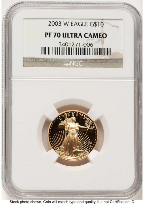 2003-W $10 Proof 1/4 oz American Gold Eagle Coin NGC PF70 UCAM | Rare ...