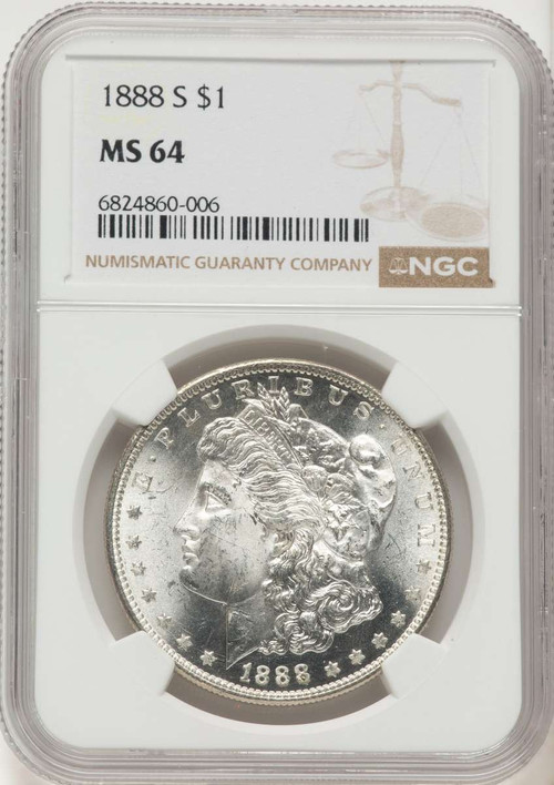 1888-S S$1 Morgan Silver Dollar Coin NGC MS64 | Rare Coins For Sale