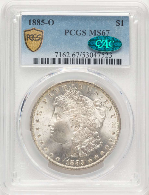 1885-O S$1 Morgan Silver Dollar Coin PCGS MS67 CAC | Rare Coins For Sale