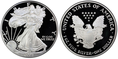 2005-W American Silver Eagle Proof (OGP & Papers) - Bullion Shark