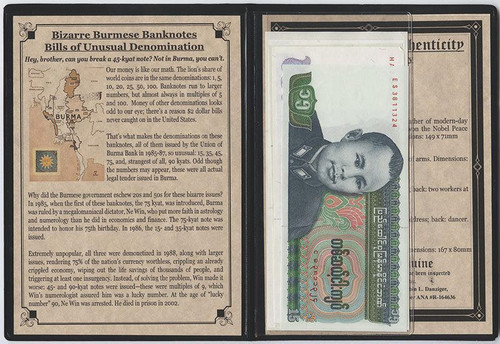 Bizarre Burmese Banknotes Album - Bullion Shark