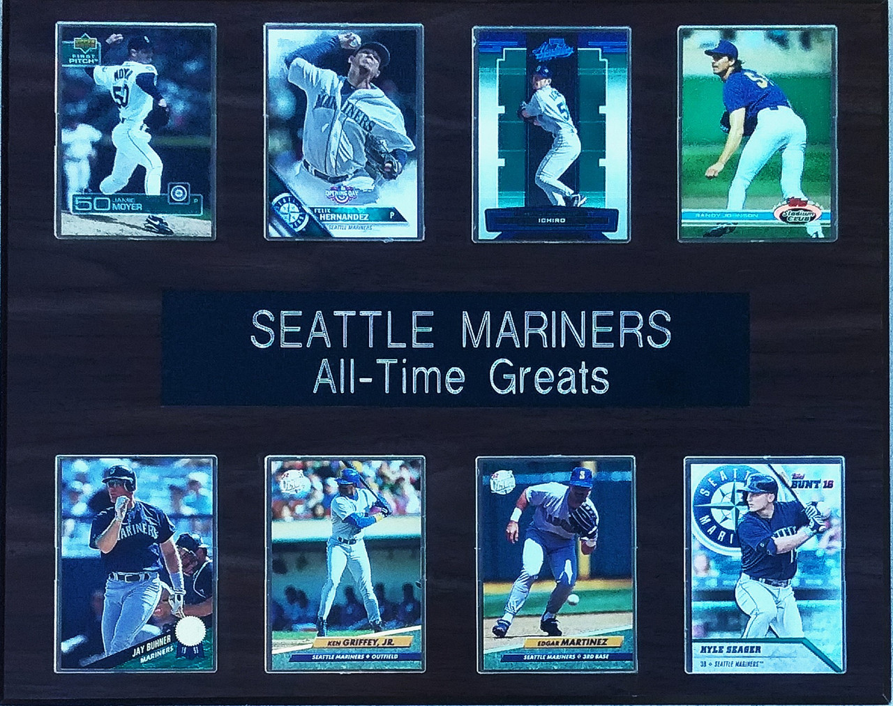 Seattle Mariners All-Time Greats 8-Card 12"x 15" Cherry-Finish Plaque
