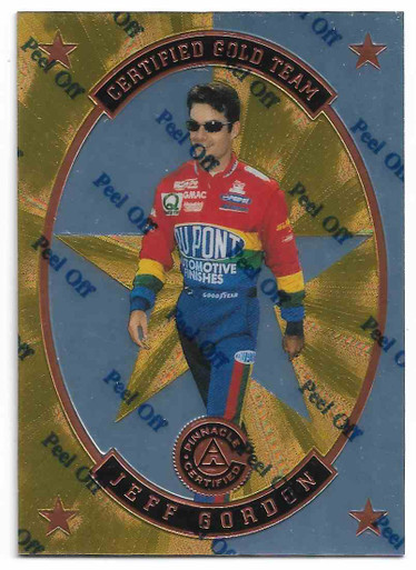 Jeff Gordon 1997 Pinnacle Certified Certified Gold Team Card 2 in screw ...