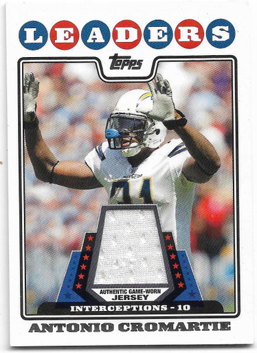 Antonio Cromartie, 2008 Topps League Leader Relics GAME-WORN JERSEY ...