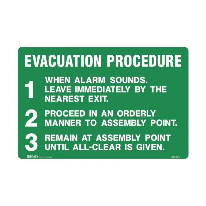 Evacuation Procedure - First Aid Signs - Express Safety