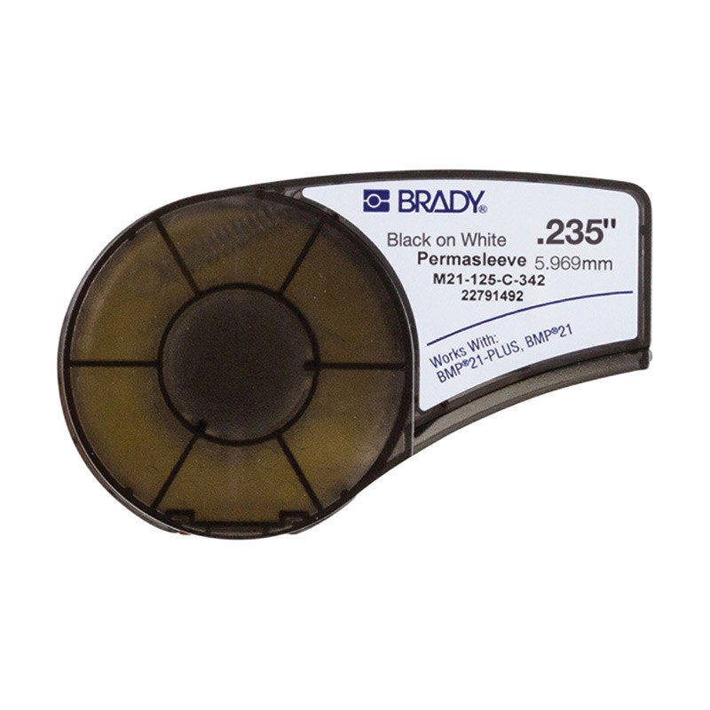 M210 BMP21 Plus Series 5.97mm White PermaSleeve Heat Shrink Labels