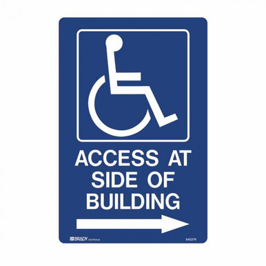 Access At Side Of Building Right Arrow - Accessible Signs - Express Safety