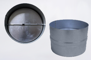 Metal back Draught Shutter - 100mm Diameter - Flexible Ducting
