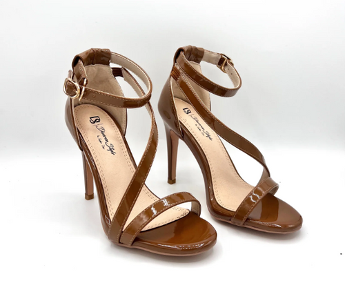 Crossover Strap Heel - Cinnamon