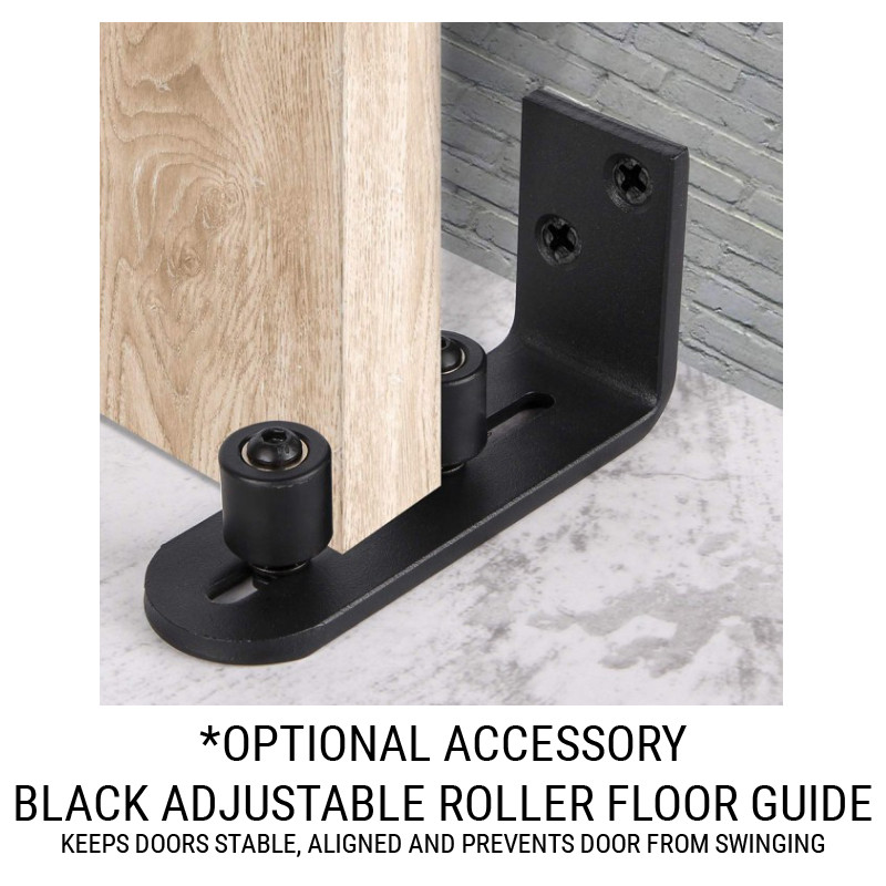Black Adjustable Roller Floor Guide DALMATIAN DOORS