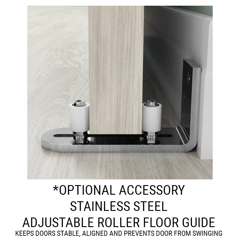 Stainless Adjustable Roller Floor Guide | Dalmation Doors