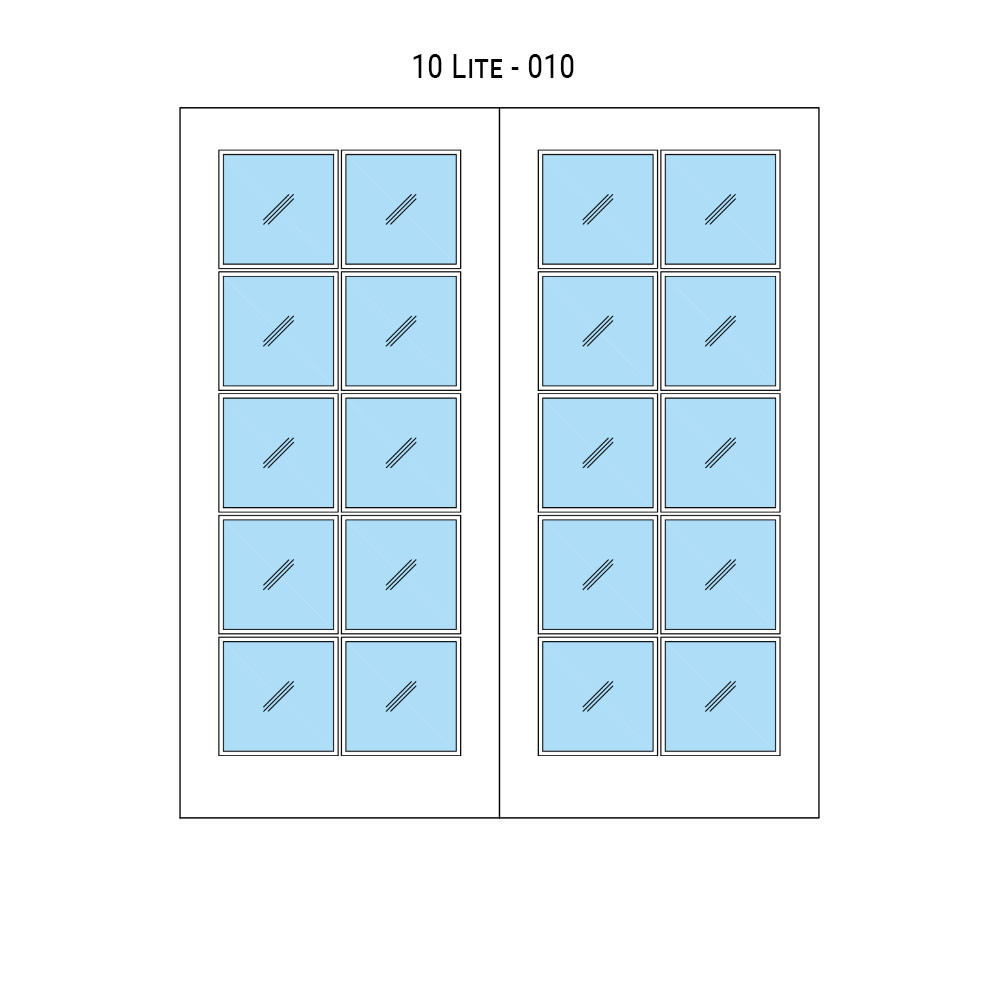 10 Lite Door Glass Bypass Door DALMATIAN DOORS