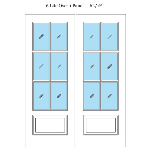 6 Lite Glass Over 1 Wood Panel Bypass Door (Bypass Doors) by DALMATIAN ...