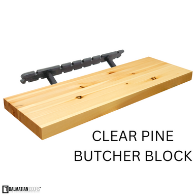 Clear Pine Butcher Block Floating Shelf