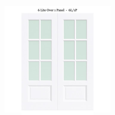 6 Lite Glass Over 1 Wood Panel Bypass Door (Bypass Doors) by DALMATIAN ...
