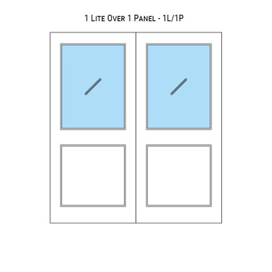 One Wood Panel French Double Doors DALMATIAN DOORS