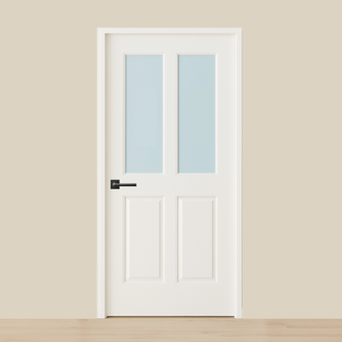 Solid Wood 2 Panel Interior Door with Glass DALMATIAN DOORS
