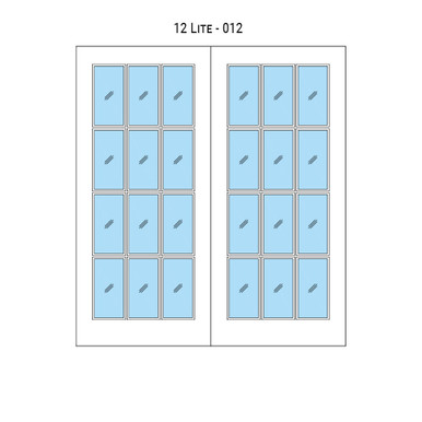 12 Glass Panel Double Barn Sliding Door DALMATIAN DOORS