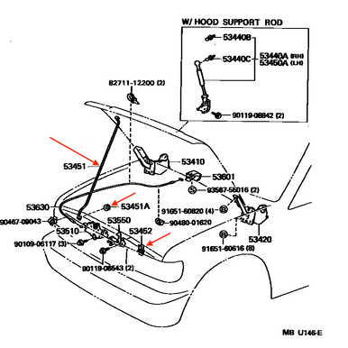 80 Series Land Cruiser Hood Prop Rod Kit - HuddExpo