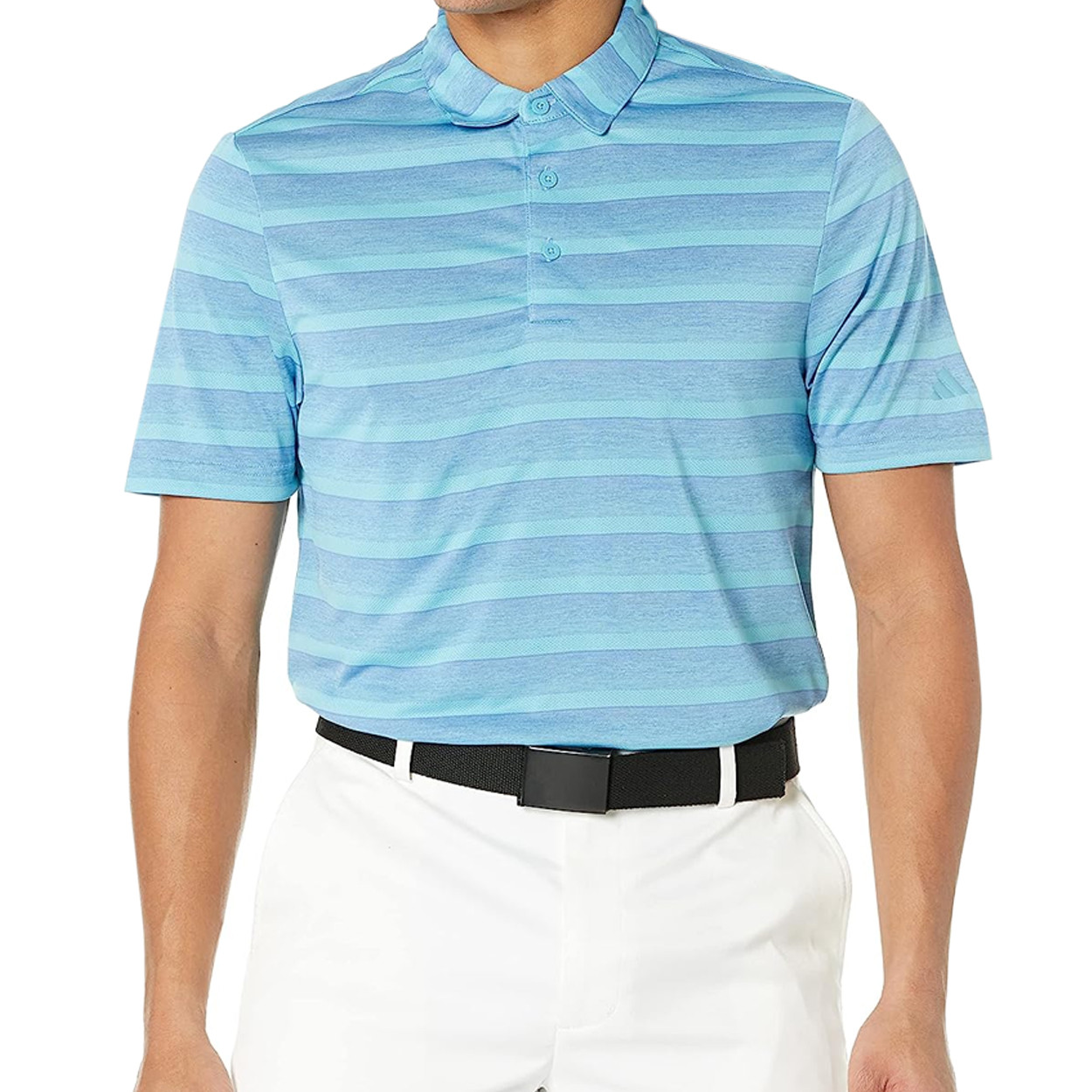 Adidas Two-Color Striped Polo Golf Shirt - GolfEtail.com