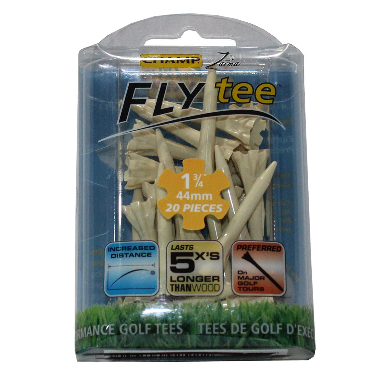 Champ FLYtee 1 3/4" 20 Pack No Break Golf Tees - GolfEtail.com