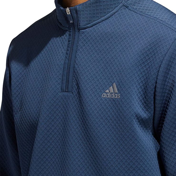 Adidas Golf Men's 3-Stripe DWR Textured Quarter-Zip Pullover ...