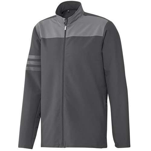 Adidas Golf Men's Climastorm 3-Stripe Full-Zip Rain Jacket - GolfEtail.com