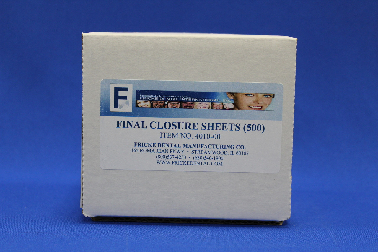 Final Closure Sheet - Fricke Dental