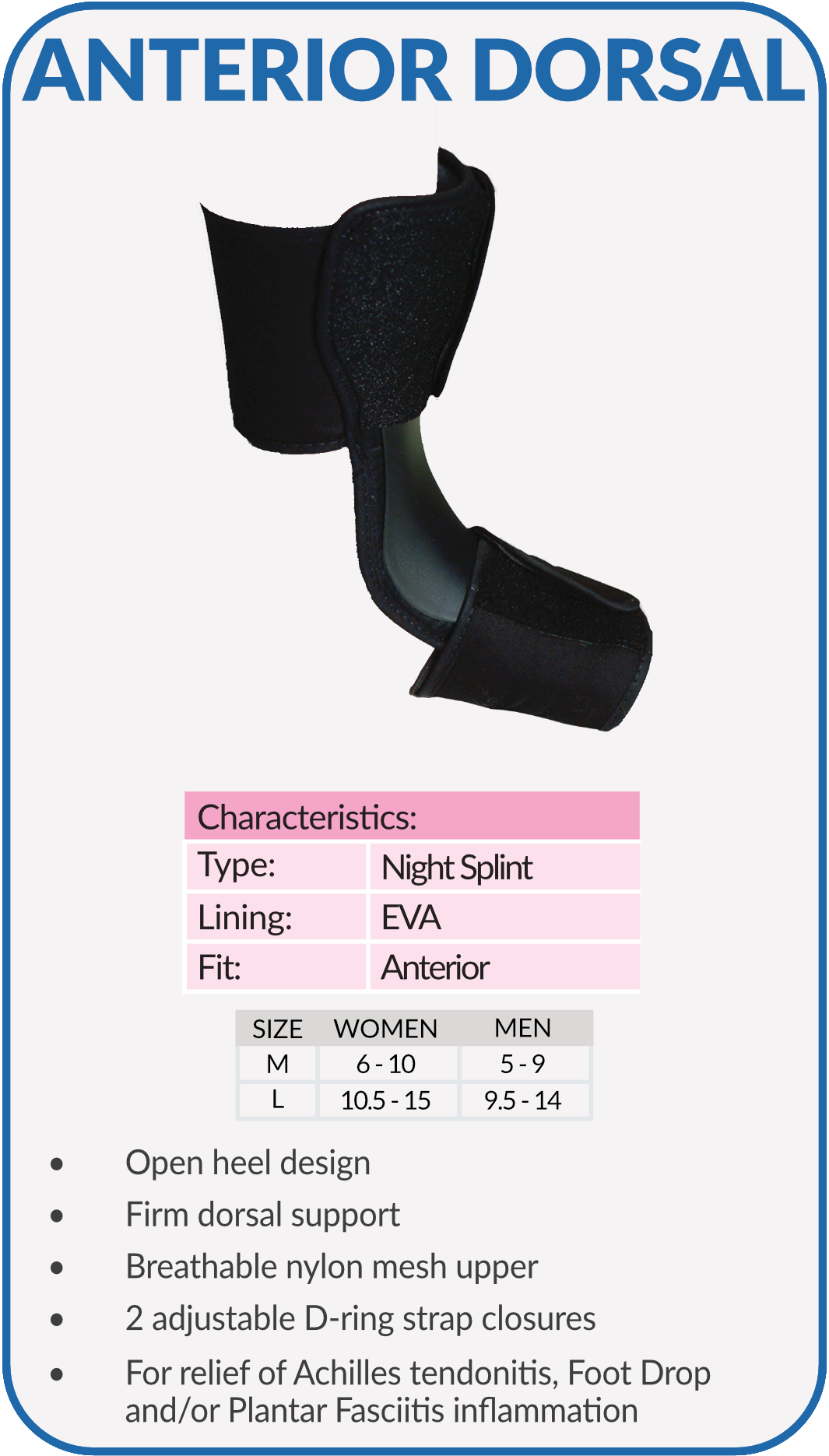 Anterior Dorsal Splint | SoleAid™