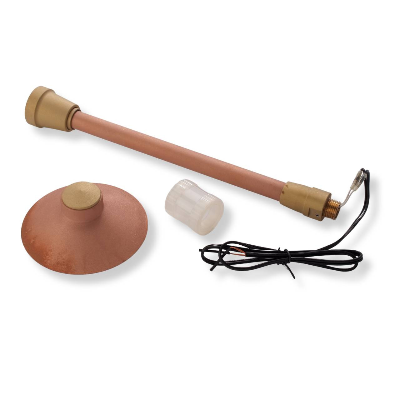Elite Series Cast Brass Path Light With Copper Finish 5" Diameter Hood ...